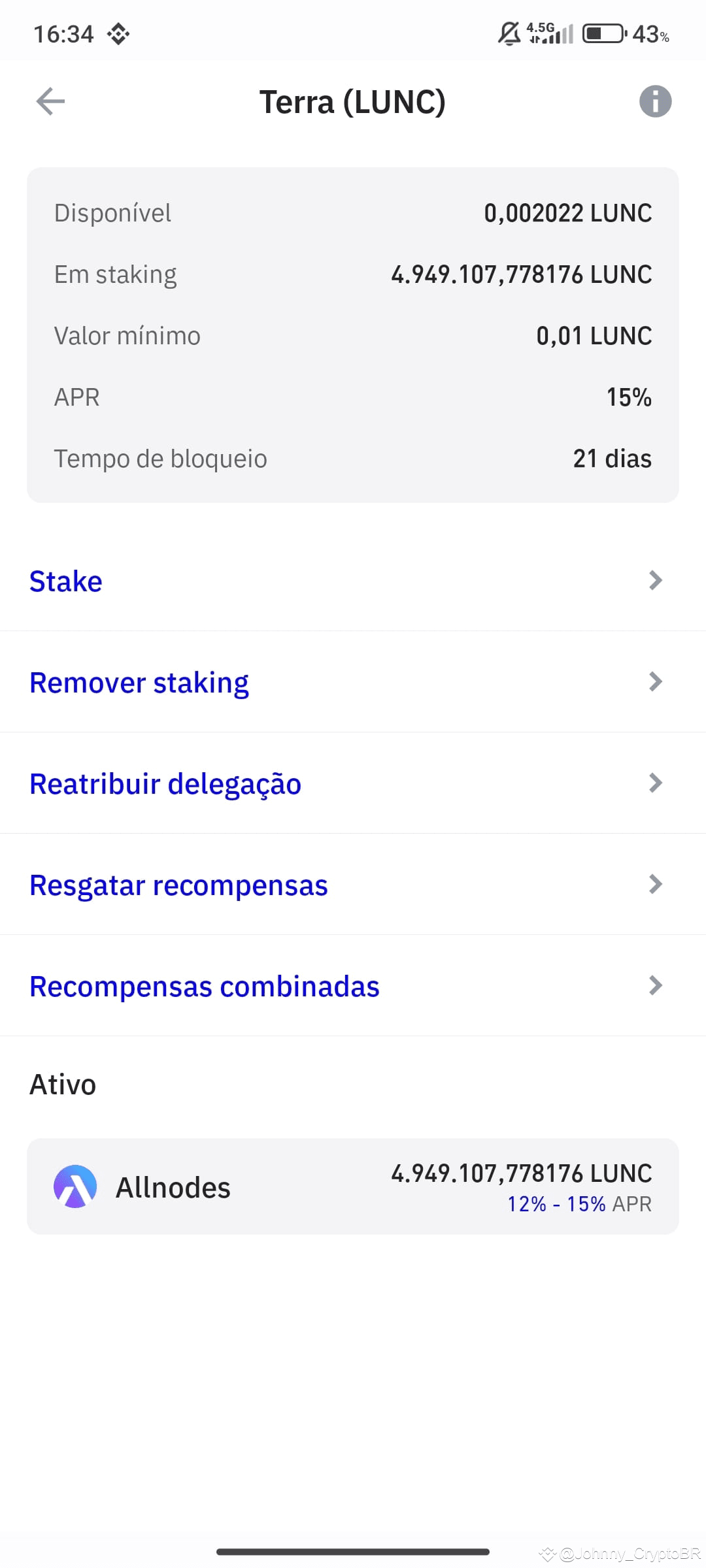 a small amount of $LUNC in Trust Wallet for the long term an | Johnny ...