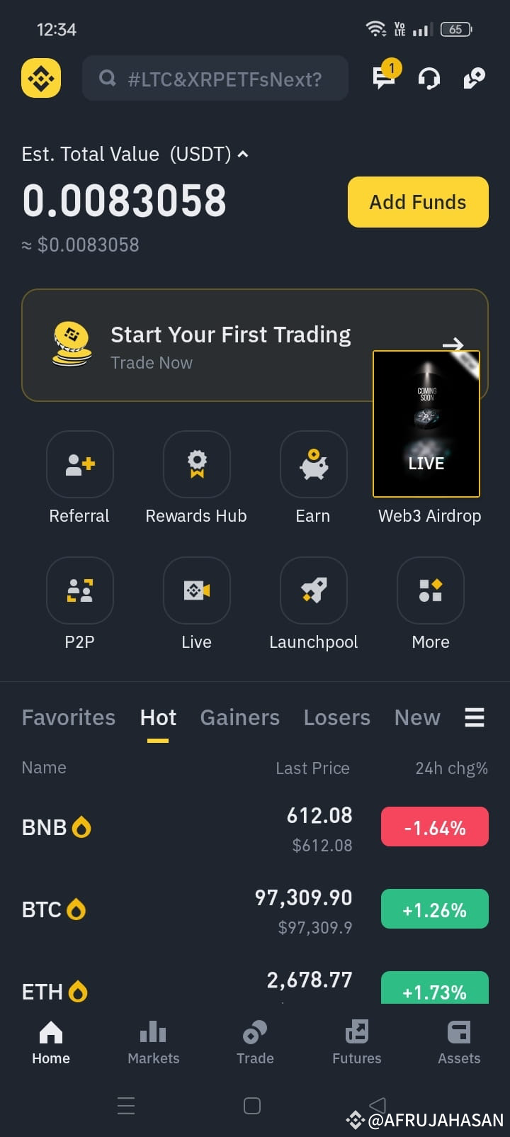 Hi I M New user plz support me $BTC $BNB $ETH #BNBChainMeme | AFRUJAHASAN on Binance Square