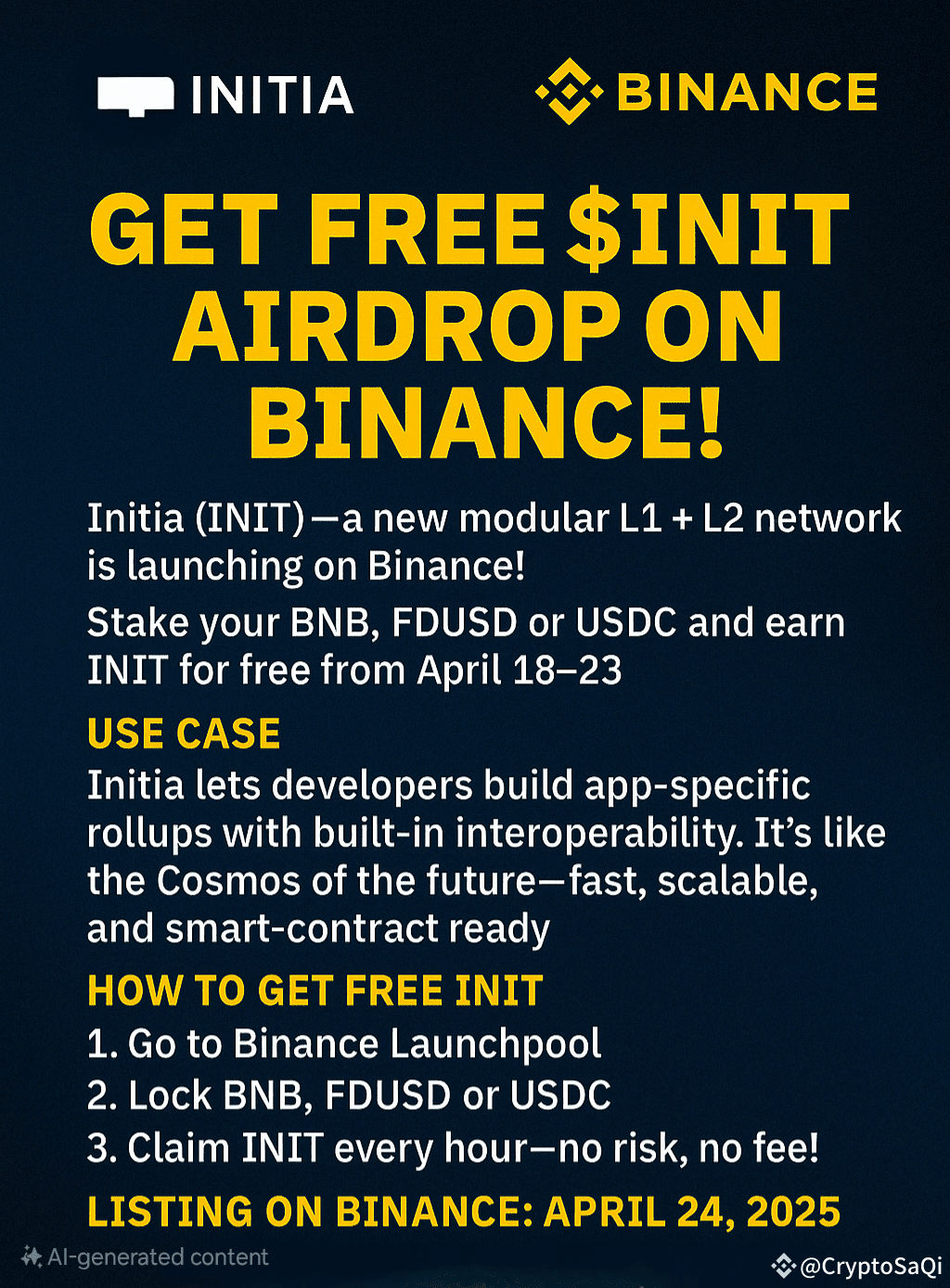 Get FREE $INIT Airdrop on Binance! Initia (INIT) — a new mo ...