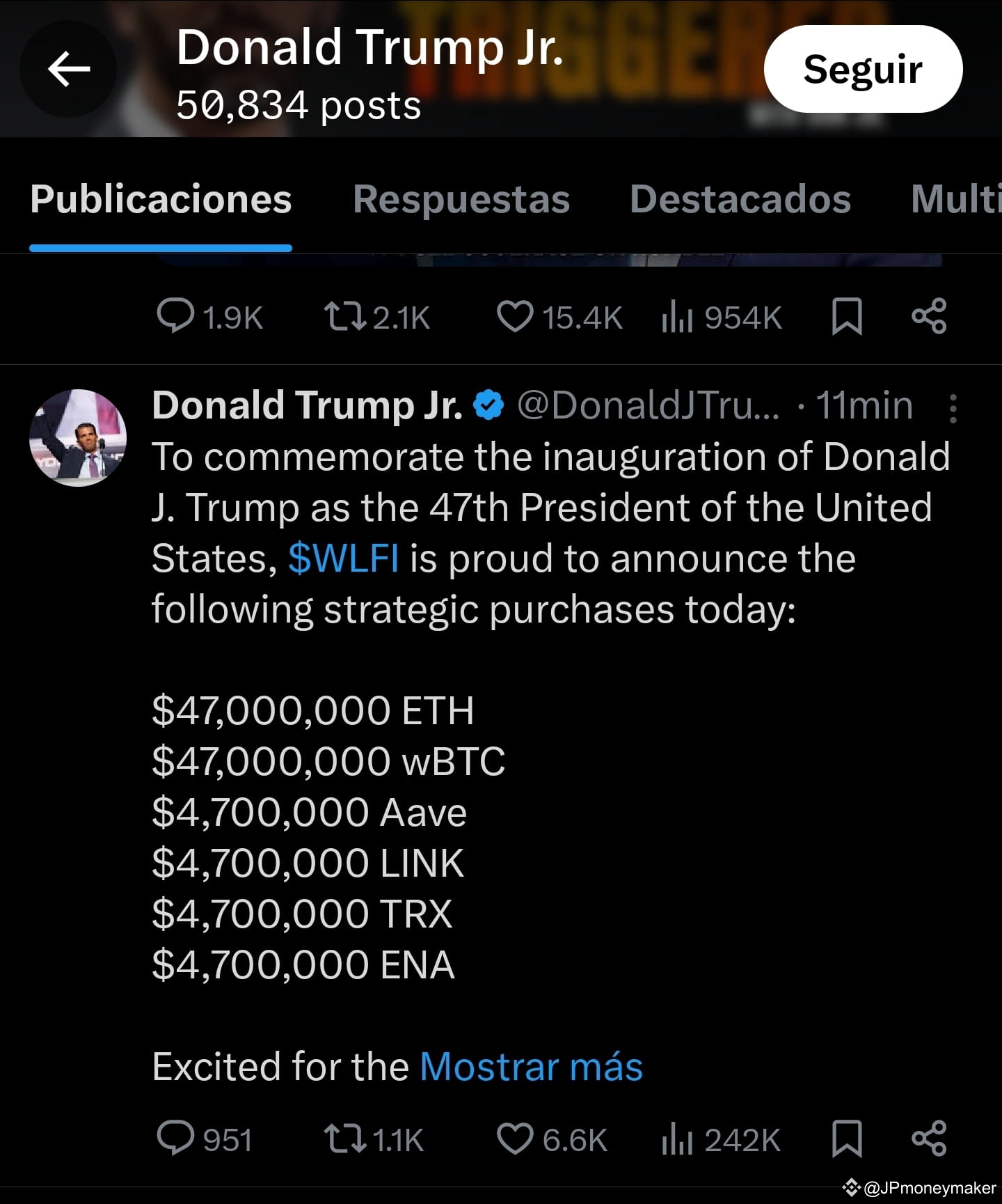 $ETH a new purchase of 47M of ethereum . ETH to the moon ...