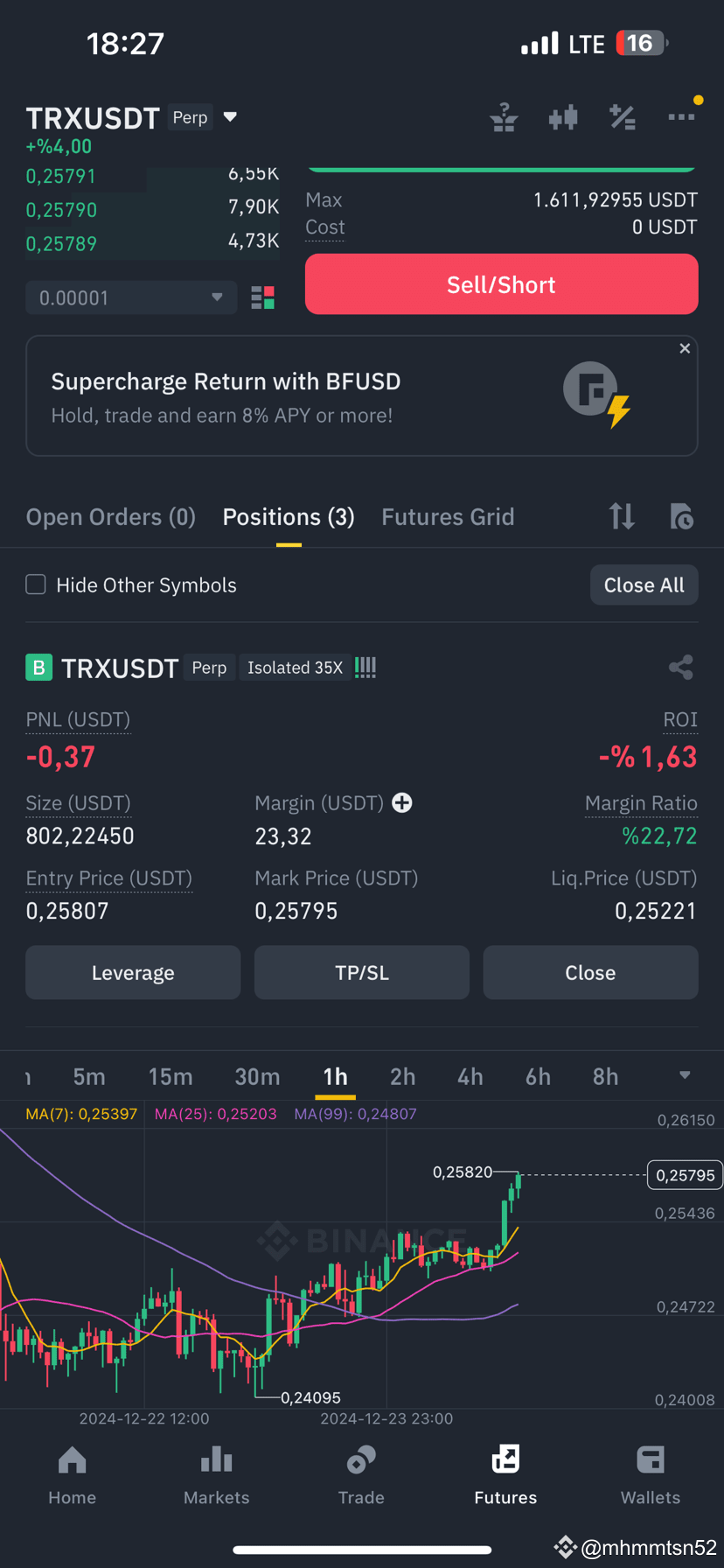 $TRX $TRX 35X 🚀 It's a risky transaction but I'll try it. | mhmmtsn52 ...