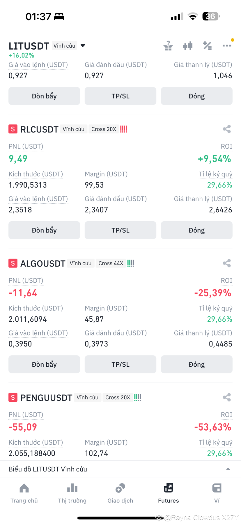 Enter red wait order $BTC $PENGU $XRP | Rayna Clowdus X27Y on Binance ...