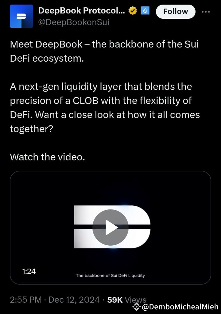 #CryptoSurge2025 Deepbook is a $SUI Sui-based decentralized | DemboMichealMieh on Binance Square