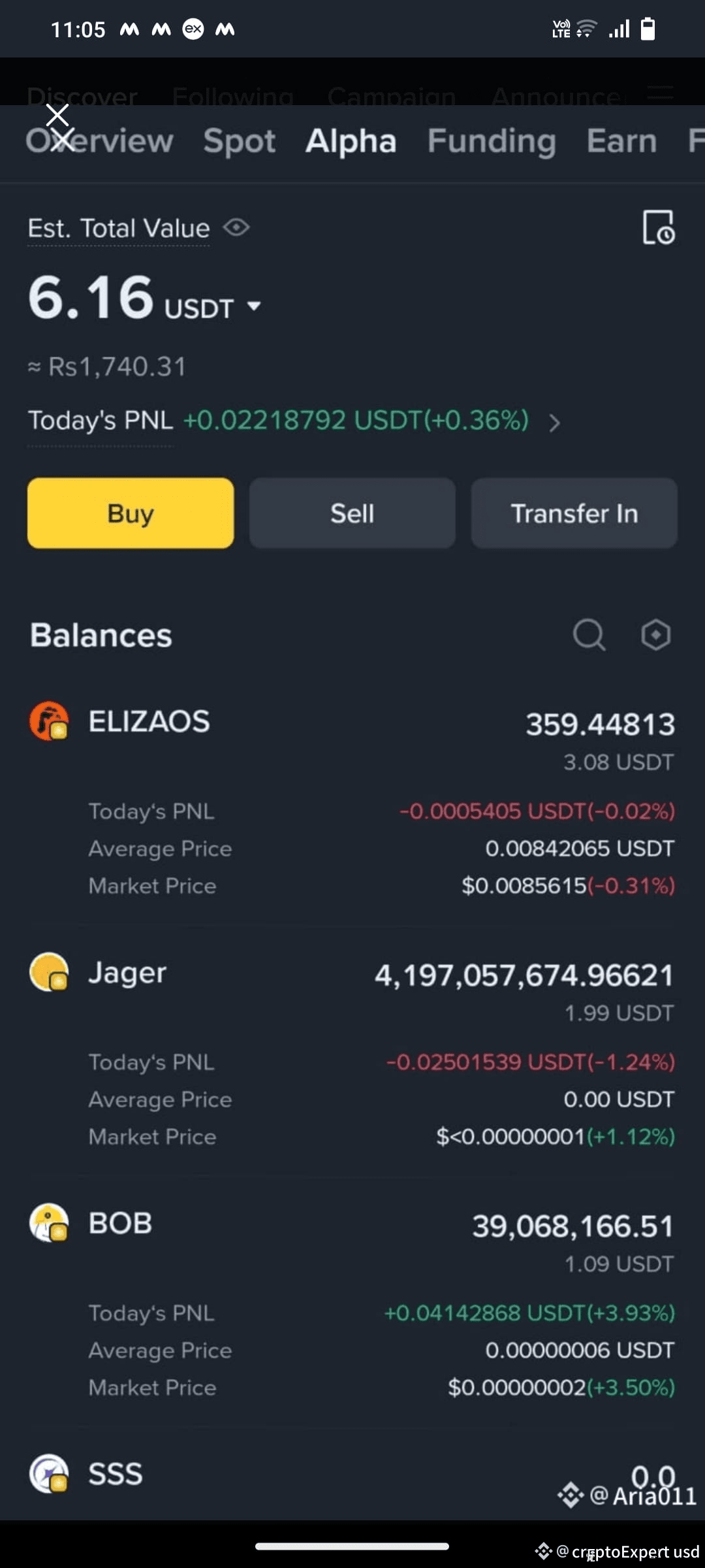 $100 invest $Jager $ELIZAOS $BOB | cryptoExpert usd on Binance Square