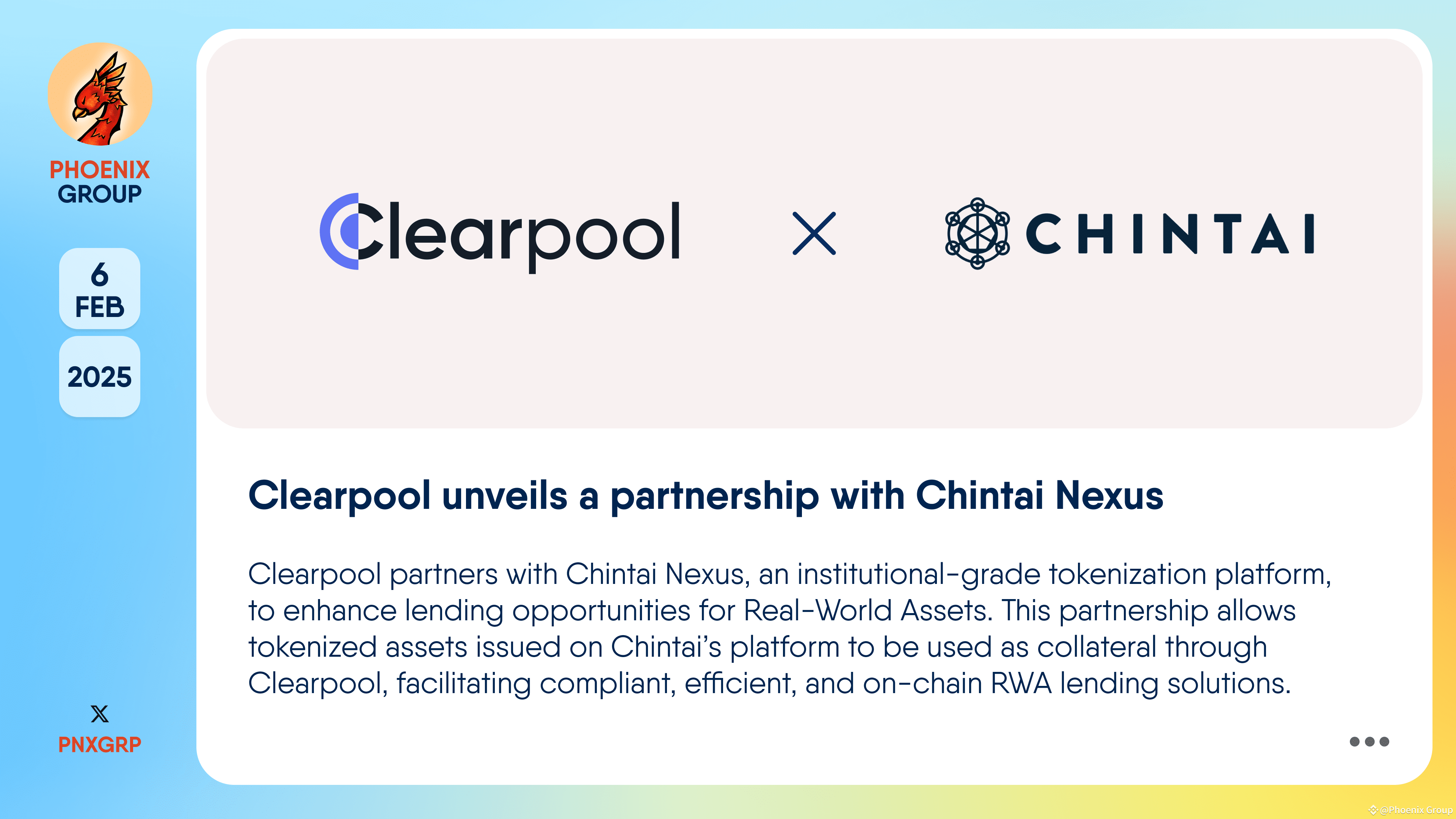 Clearpool 与 Chintai Nexus 宣布合作 #Clearpool 与 #ChintaiNexus | Phoenix Group发布于币安广场