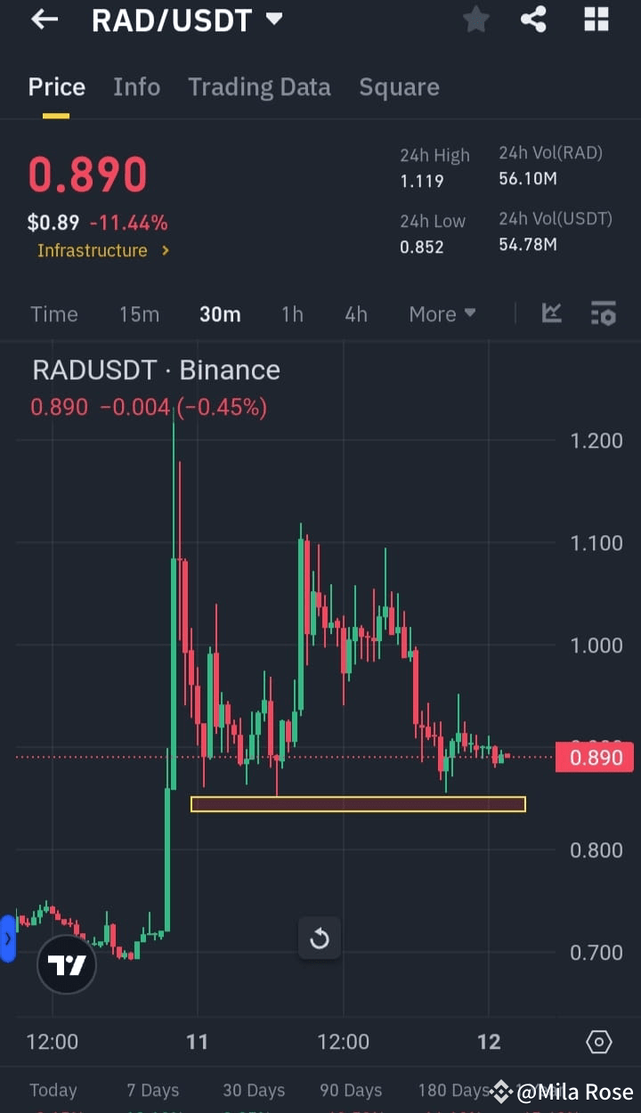 $RAD /USDT Recovery Watchlist .. Catch the Opportunity 📈 | Mila Rose on Binance Square