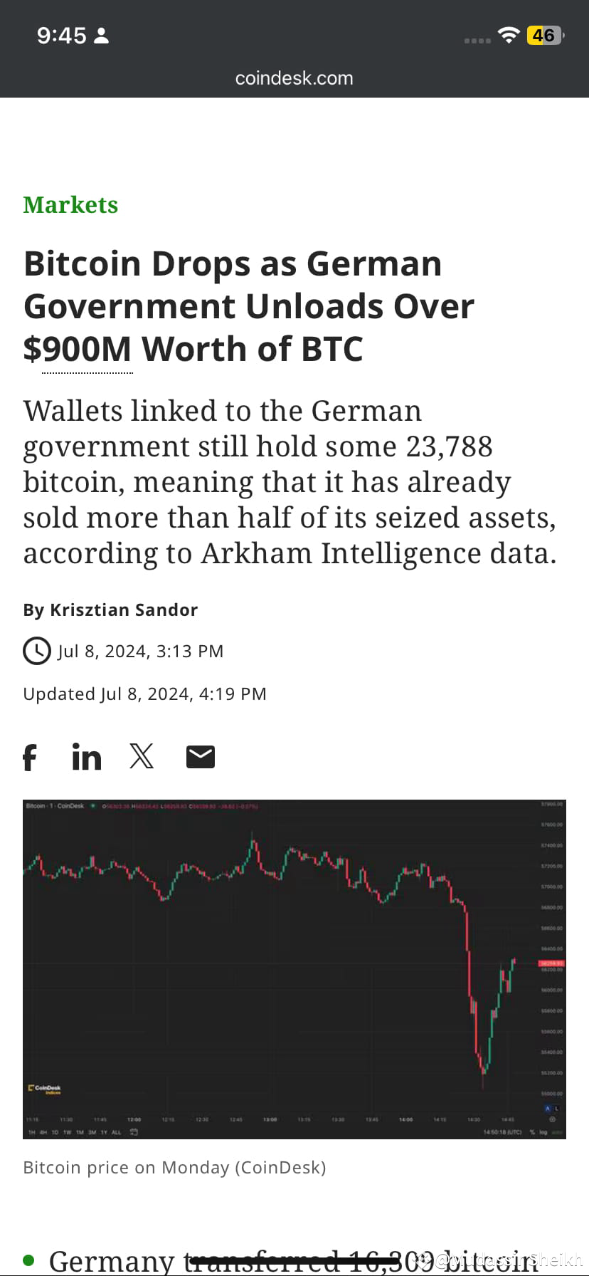 If GERMAN govt sell all of its $BTC According to calculatio | Mudassir ...
