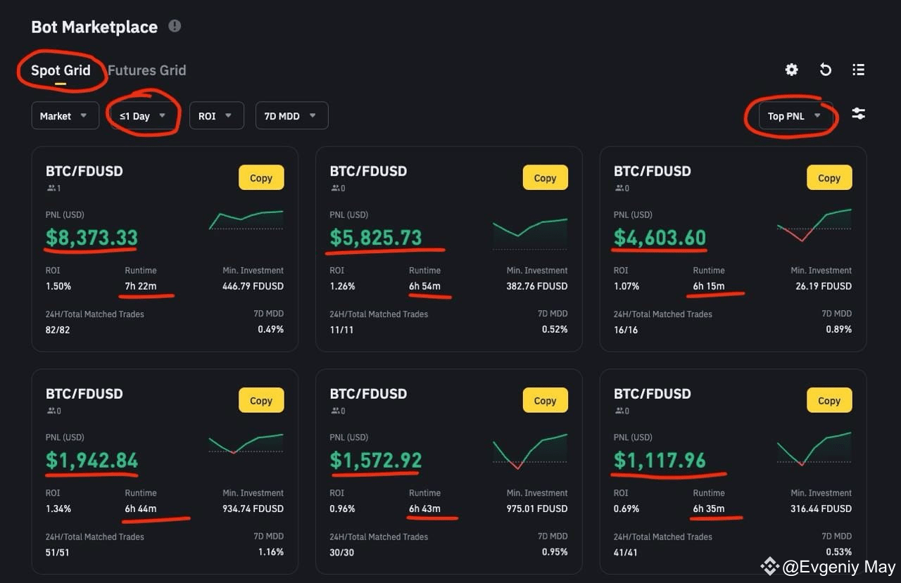 💰 From the "Beautiful" section 😊 #Binance #Spot #GridBot | Evgeniy May ...
