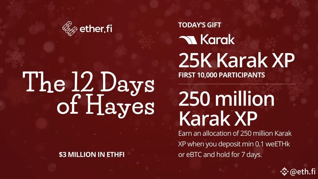 🎁 On the 6th Day of Hayes, @Karak_Network gave to me… 25,0 | eth.fi on ...