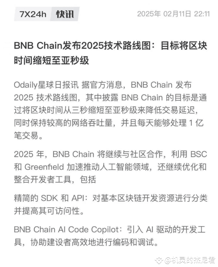 BNB Chain releases the 2025 technical roadmap: the goal is t | 机灵的杰尼君 ...