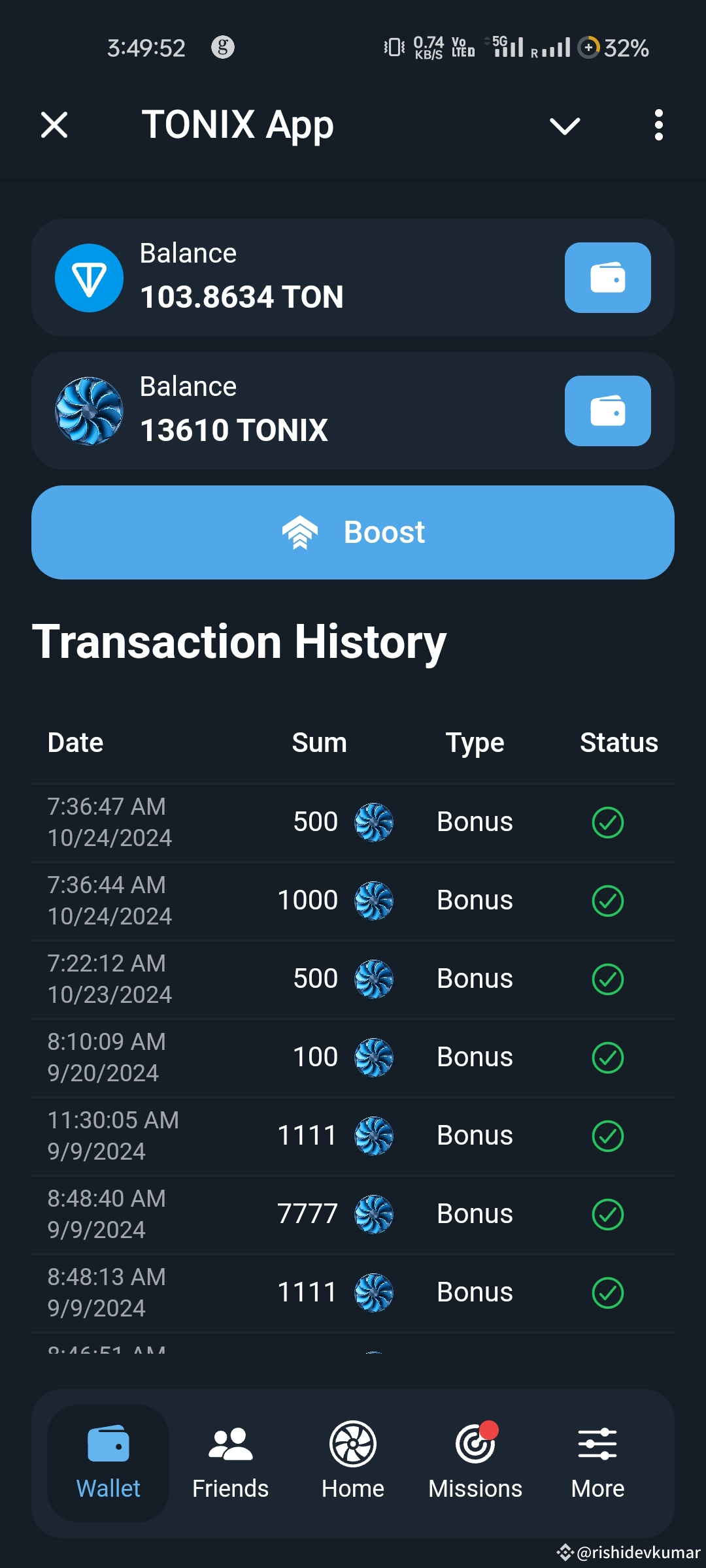 tonix airport I received 103 Ton is this real..🤔 | rishidevkumar on Binance Square