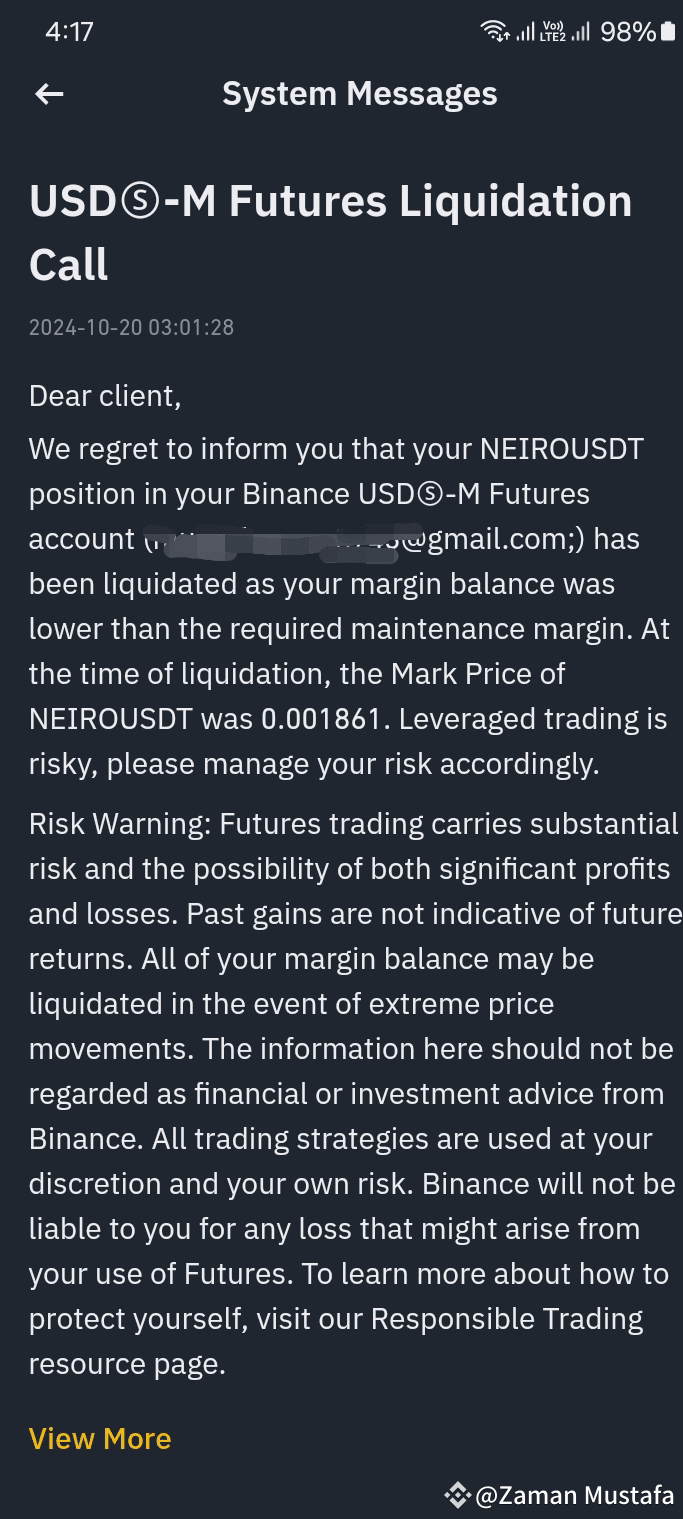 liquidated🙋‍♂️ $NEIRO | Zaman Mustafa on Binance Square