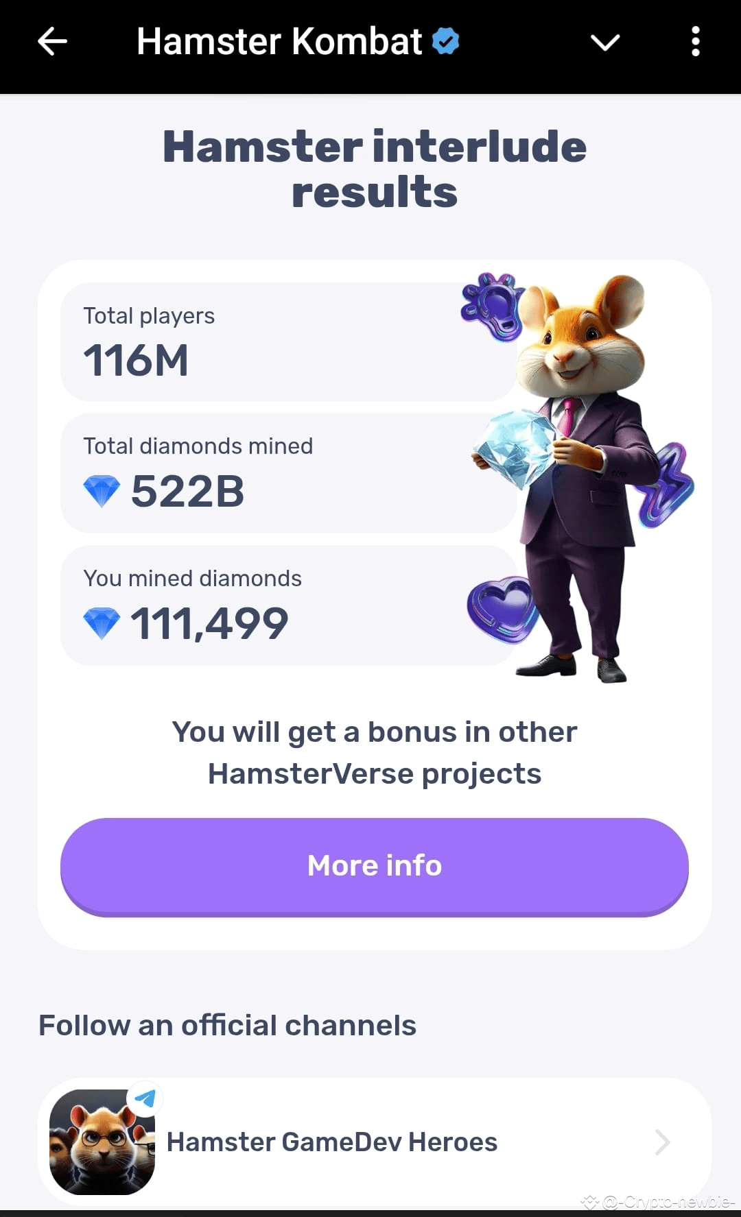 #HamsterKombat Perhaps Hamsteratina will sprinkle some smal | -Crypto-newbie- on Binance Square