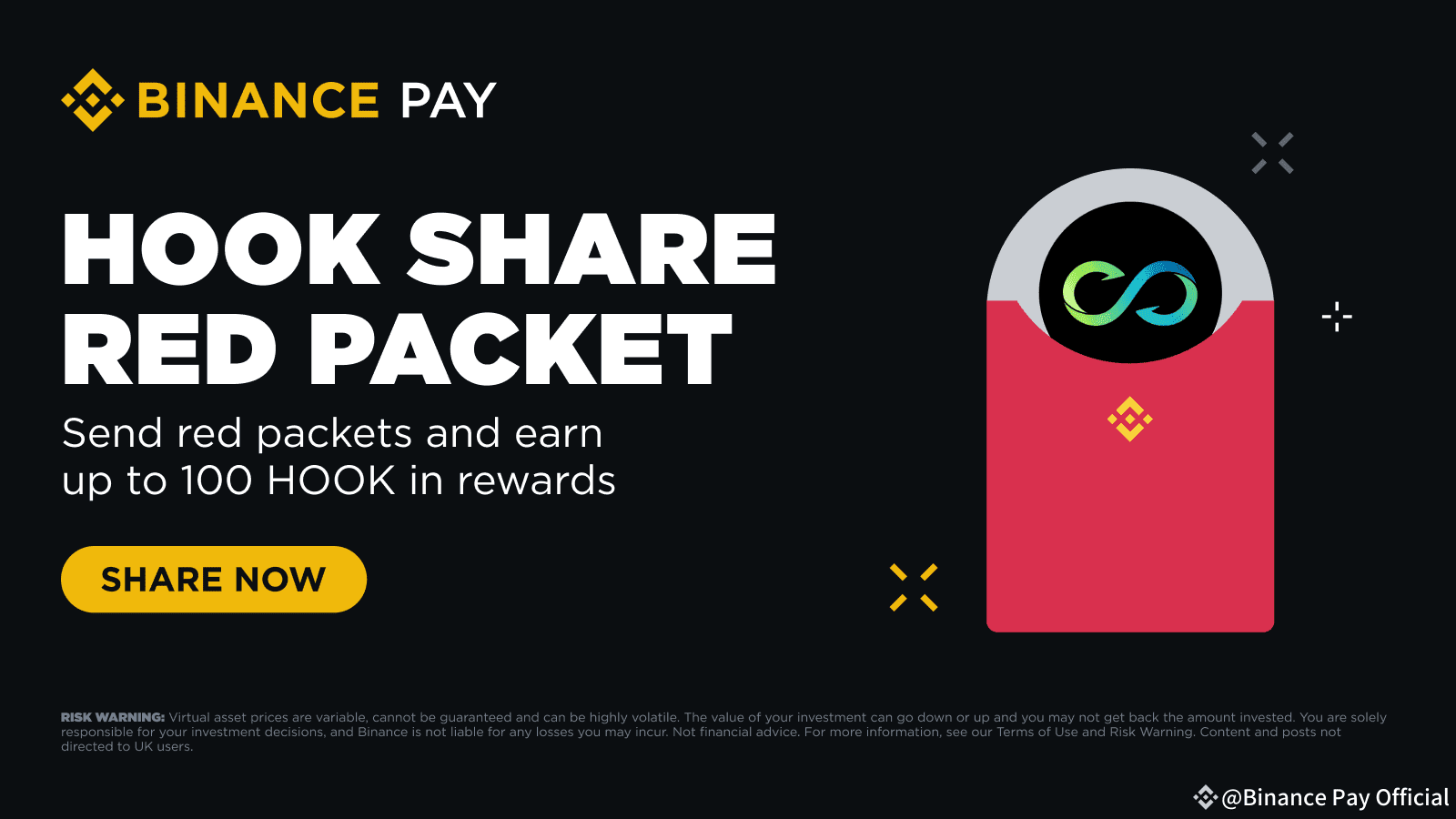 🎁 Send Red Packets and get up to 100 $HOOK with #BinancePay | Binance Pay Official on Binance Square