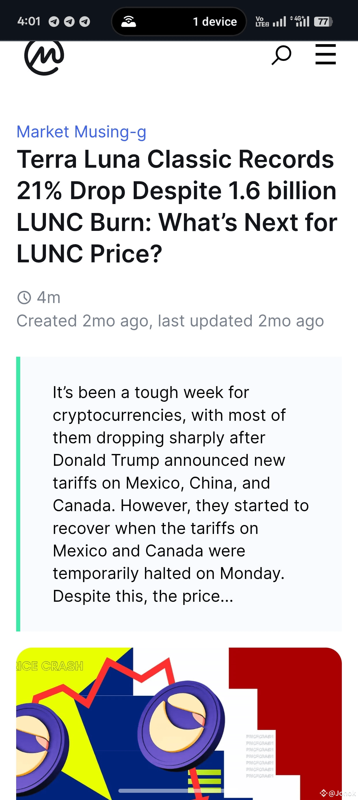 LUNC coin could reach $1 by the end of this month. #LUNC #LU | Jonok on ...