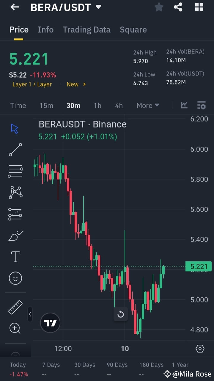 $BERA /USDT Showing Strong Recovery Move 💯 Ready to Catch | Mila Rose on Binance Square