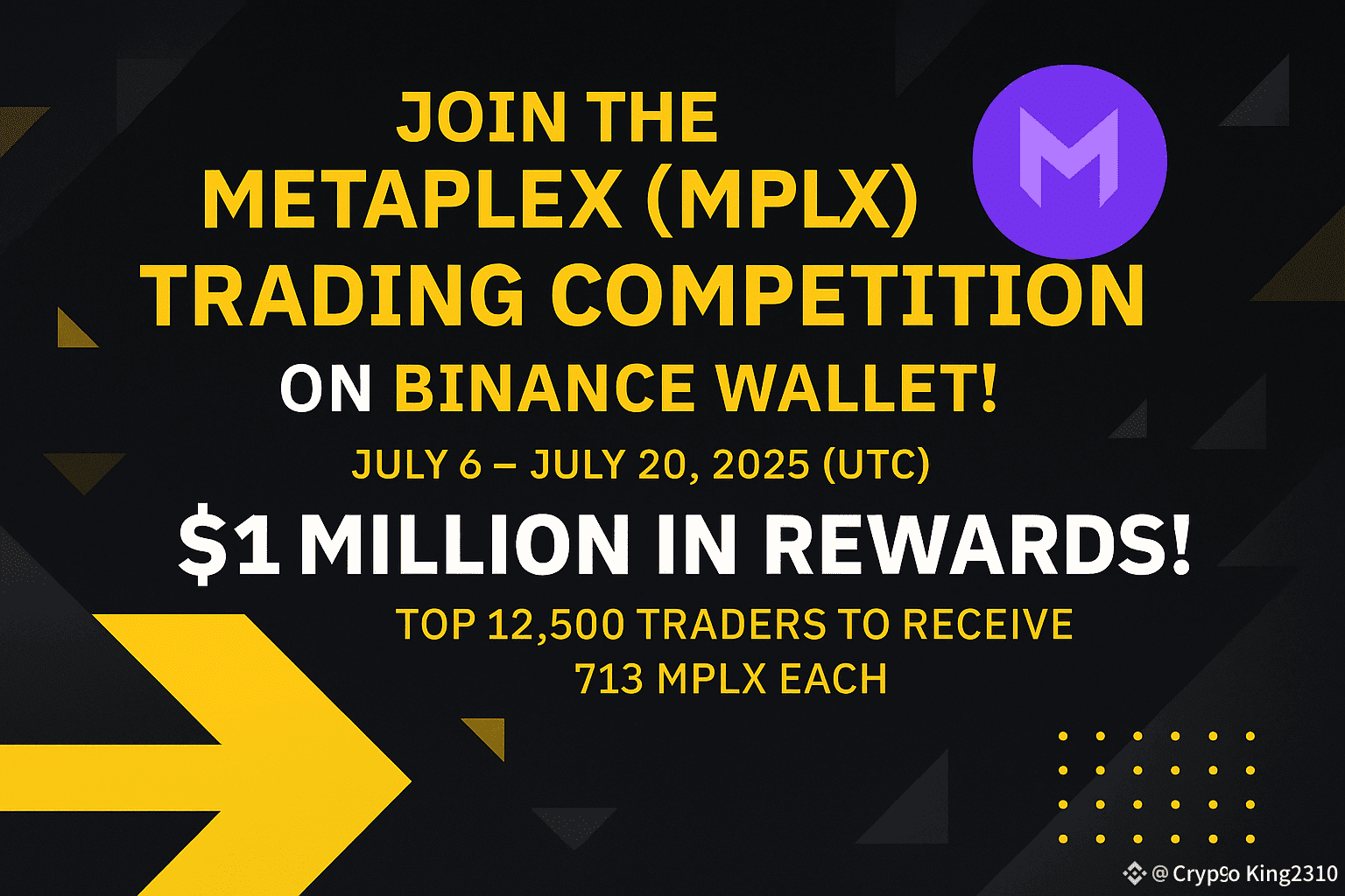 Join the Metaplex ($MPLX ) Trading Competition on Binance Wa | Crypto ...