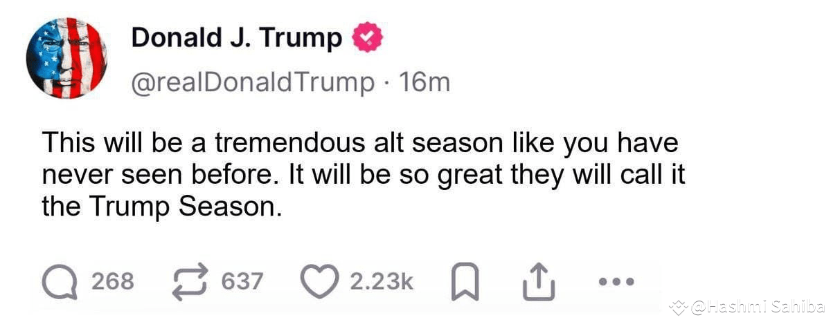 Trump says "The Biggest alt season is Coming" ️🧬 As you ca | Hashmi ...