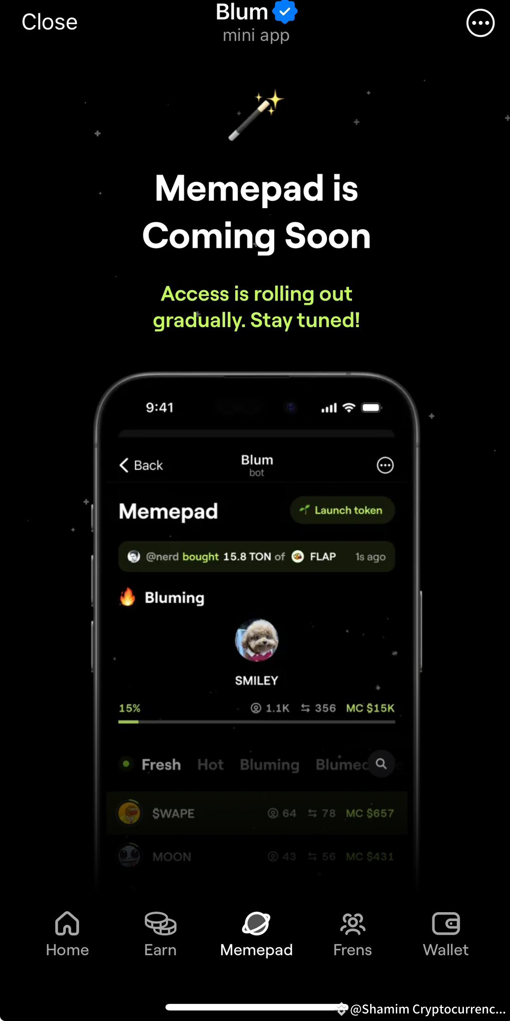 BLUM Memepad feature is live in #BLUM App 🔥🔥 BLUM Token i | Shamim Cryptocurrency on Binance Square