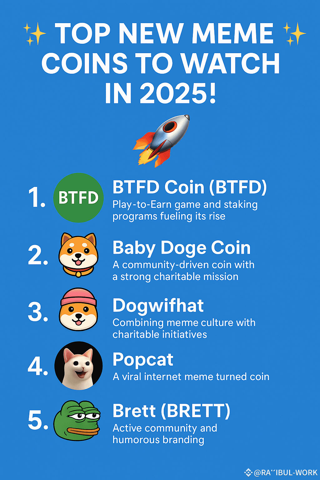 🚀 Top New Meme Coins to Watch in 2025! 🚀 The meme coin ma | RAKIBUL ...