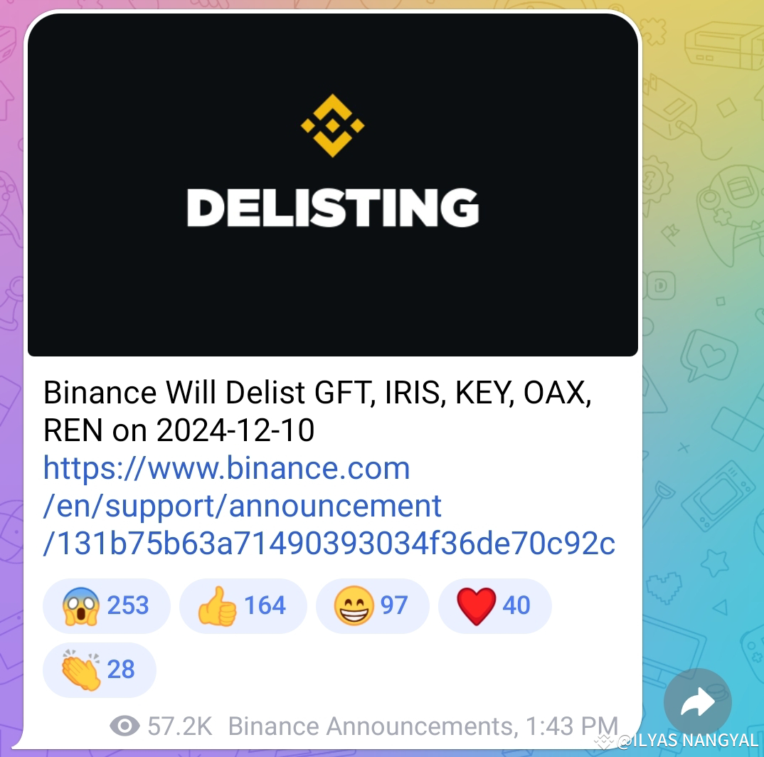 please buy All friends GFT IRIS KEY OAX REN Delist on Binan | ILYAS ...