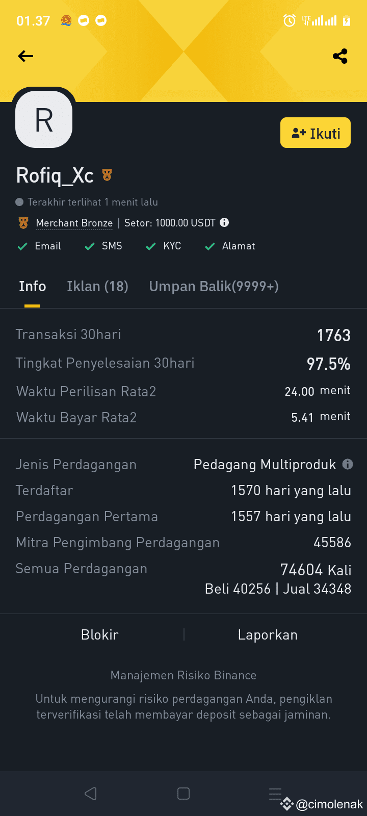 Thank you, Mr. Rofik 👍👍👍👍👍 | cimolenak on Binance Square