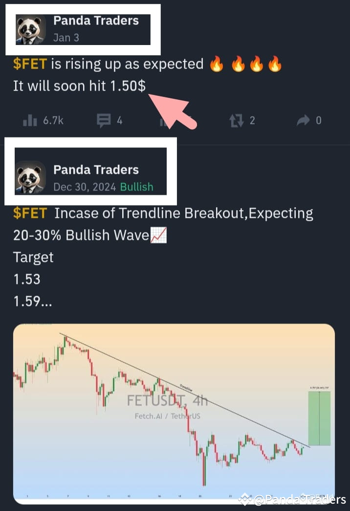 Pandatraders nailed it again 🚀🚀🚀💪💪💪 $FET target achiev | Panda Traders on Binance Square
