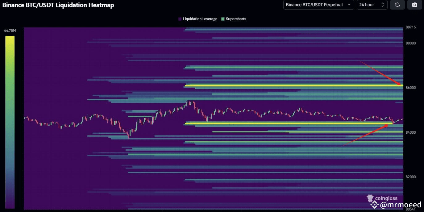 #BTC Liquidation Heatmap(24 hour) High leverage liq | mrmoeed on ...