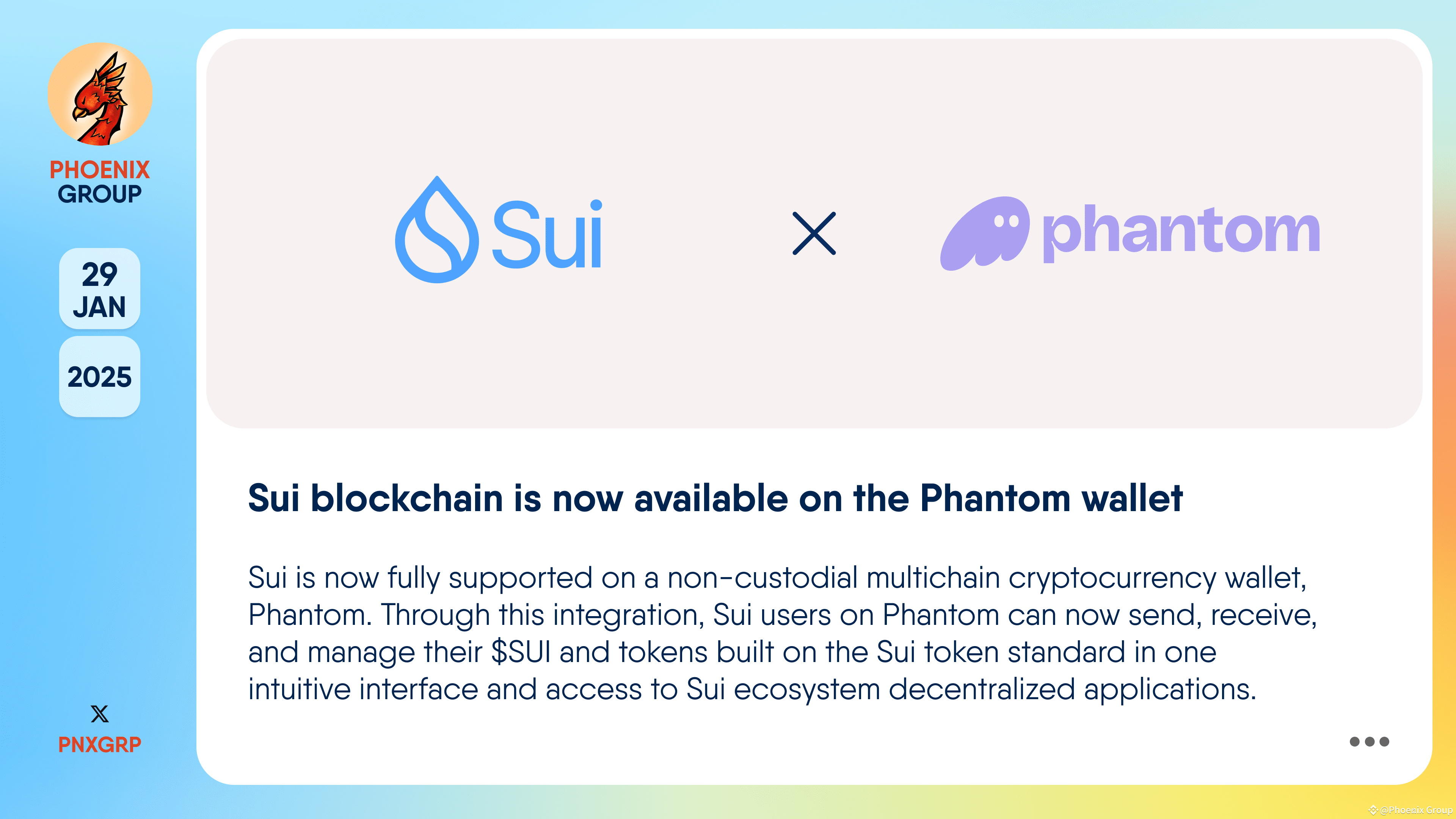 Sui blockchain is now available on the Phantom wallet #Sui | Phoenix Group on Binance Square