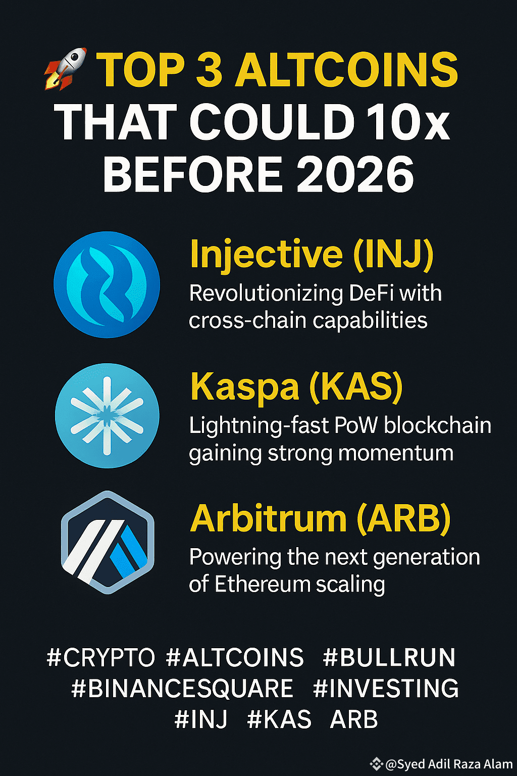 🚀 Top 3 Altcoins That Could 10x Before 2026 | Don’t Miss th | Syed Adil Raza Alam on Binance Square