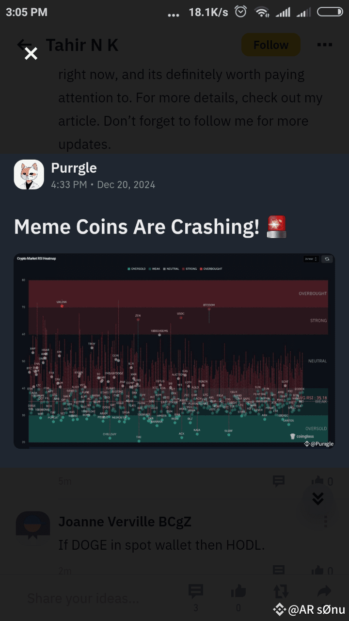 meme coins are crashing 😔😔😔😔😟# | AR sØnu on Binance Square