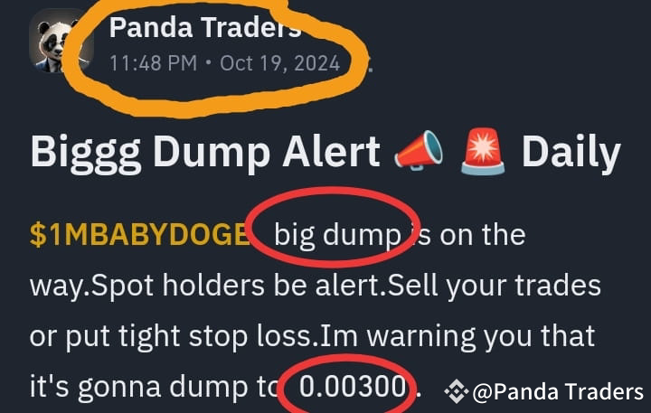 $1MBABYDOGE biggg dump as i predicted 🔥💯🔥 My bold predict | Panda Traders on Binance Square