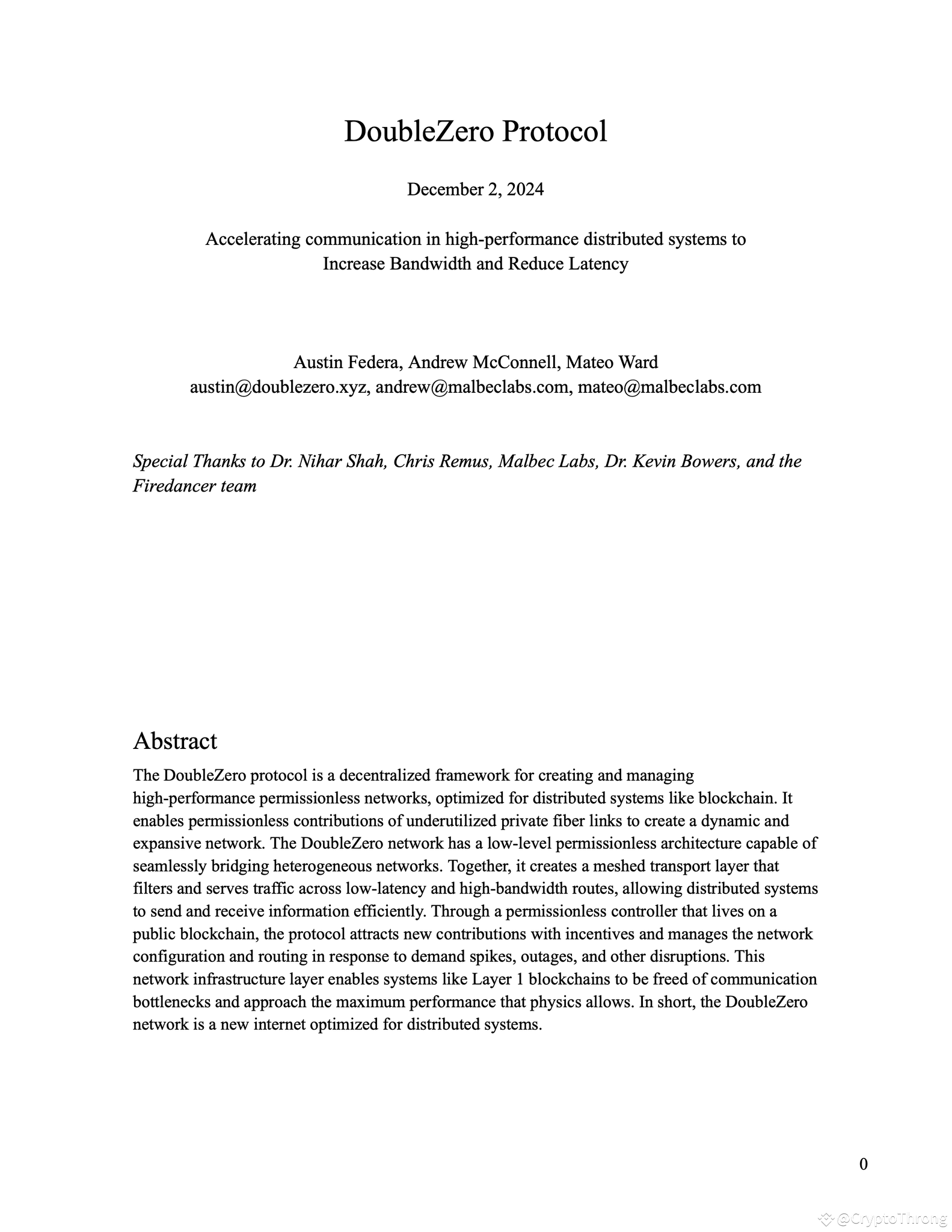 Announcing the DoubleZero protocol and network – a decentral | CryptoThrong on Binance Square