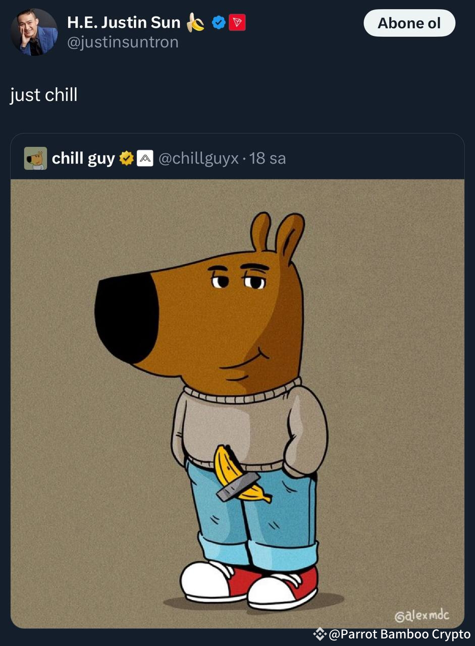 💫Justin Sun shared a post about ChillGuy (#CHILLGUY). 💫Ju | Parrot ...