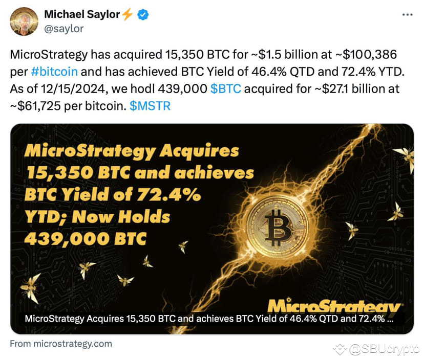 👤 MicroStrategy bought an additional 15,350 BTC between Dec | SBUcrypto on Binance Square