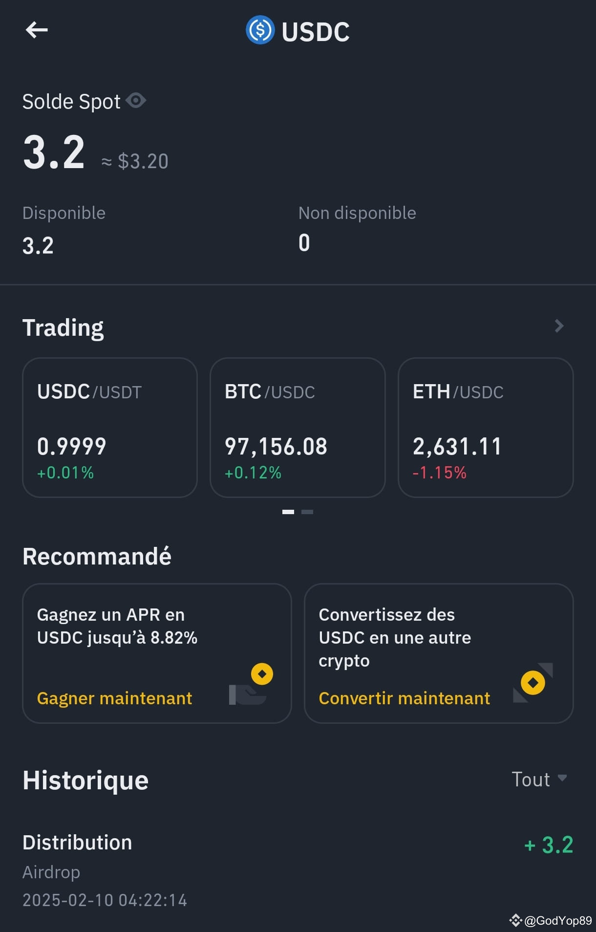 🤩🤔... I received a small (but it's always nice) AIRDROP in | GodYop89 ...