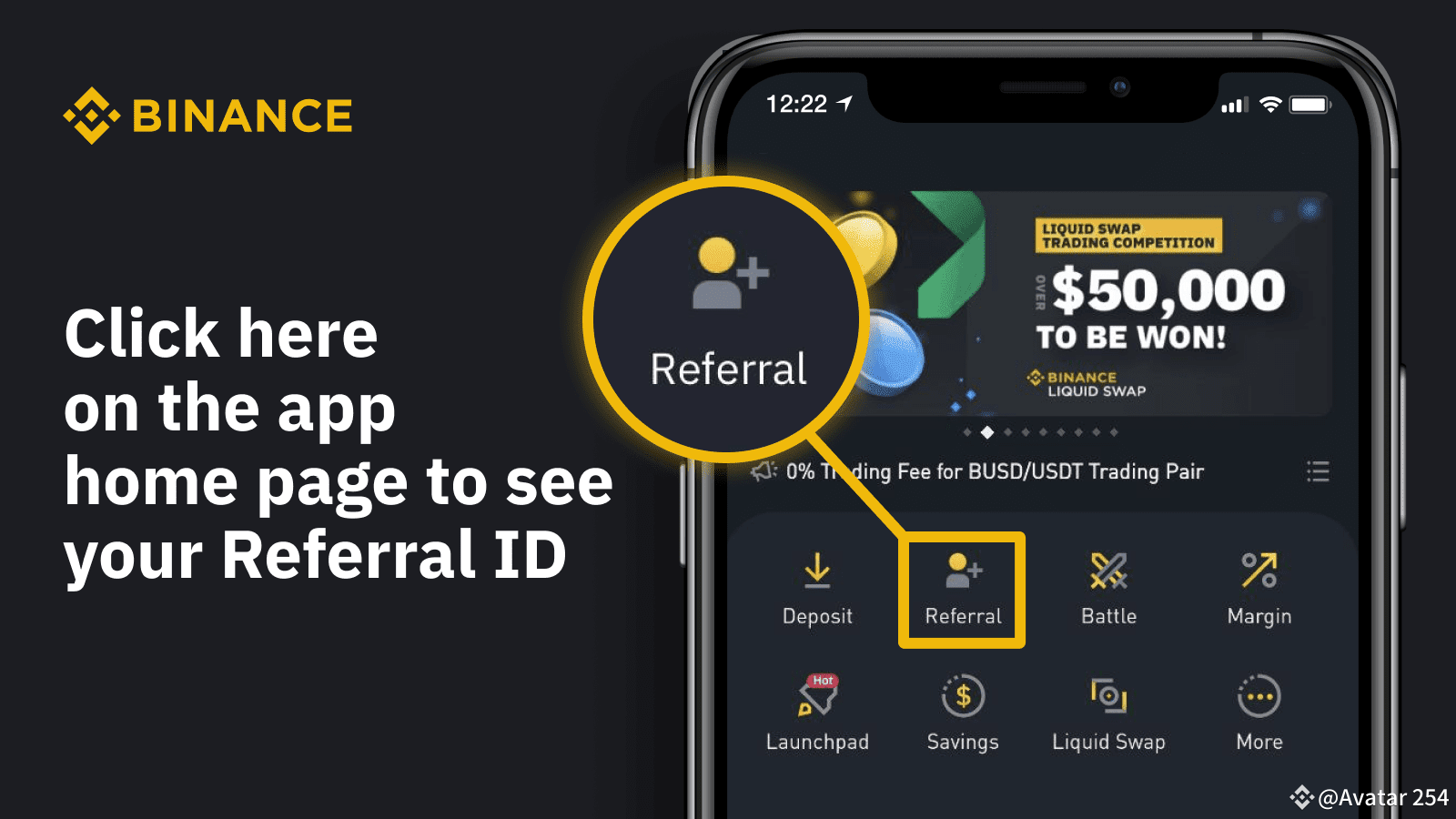 STEPS TO GET YOUR REFERRAL LINK ON BINANCE... | Avatar 254 on Binance ...
