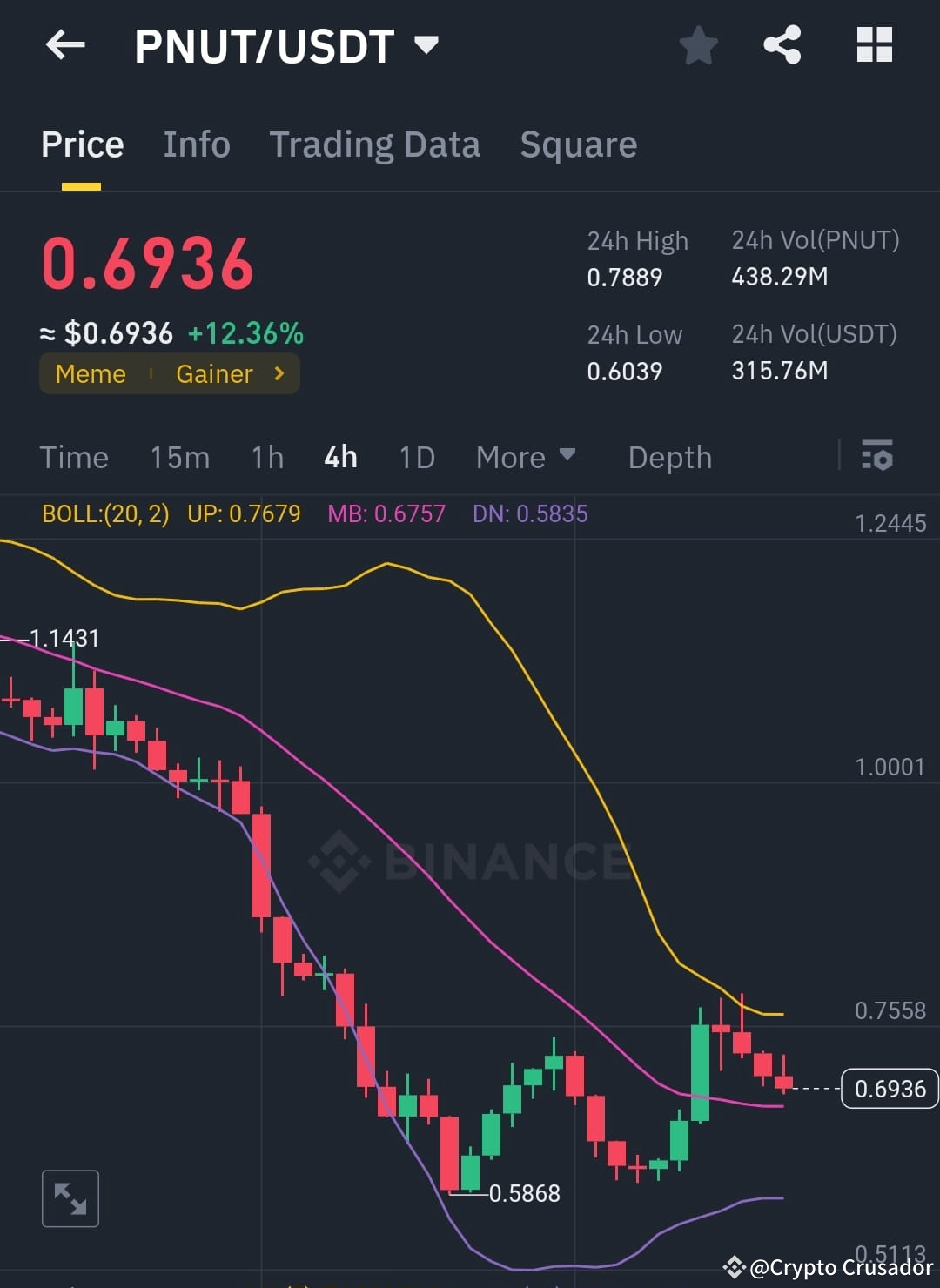 🚀 Exciting news! $PNUT /USDT has shown a significant increa | Crypto Crusador on Binance Square