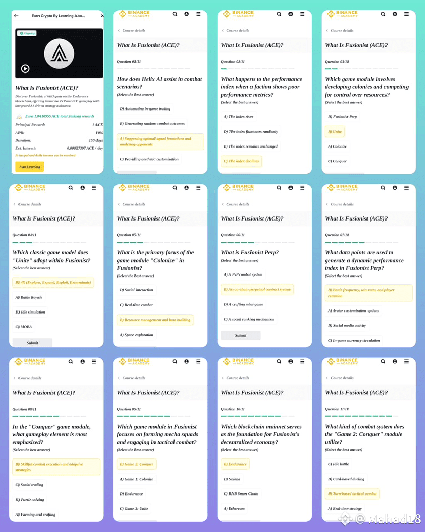 *🔈 Binance Learn & Earn — $ACE Token Quiz Live | Mahad18 on Binance Square