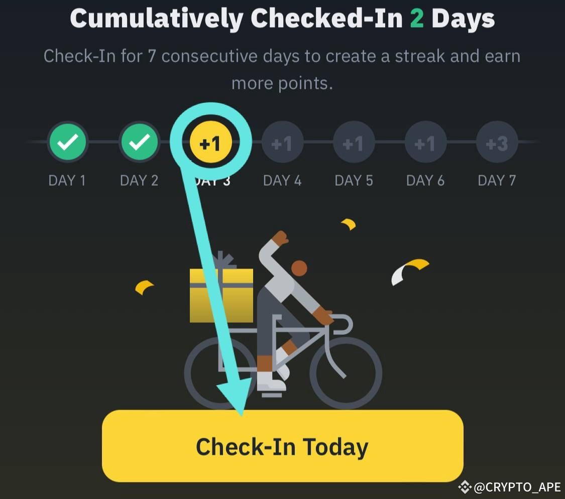 Daily Check-In Earn Points to USDC Reward. 🚀 Binance Squa | CRYPTO_APE ...