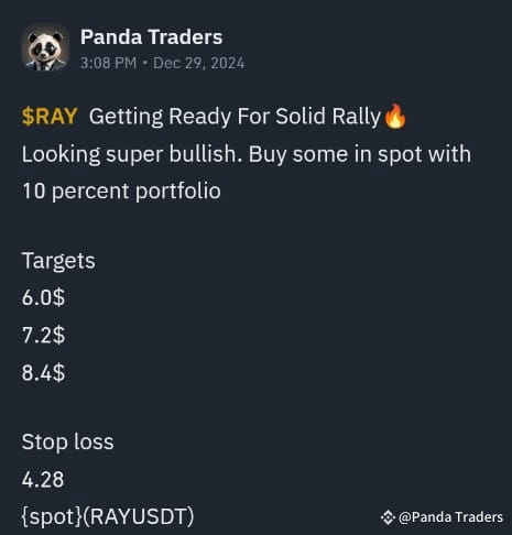 Boooooooooom 🔥🔥🔥🔥🔥🔥 $RAY tp 2 Done Bold predict | Panda Traders on ...