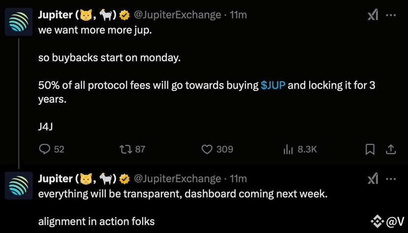 🎯JUST IN: Jupiter Exchange is starting #JUP buybacks on MON | V on ...