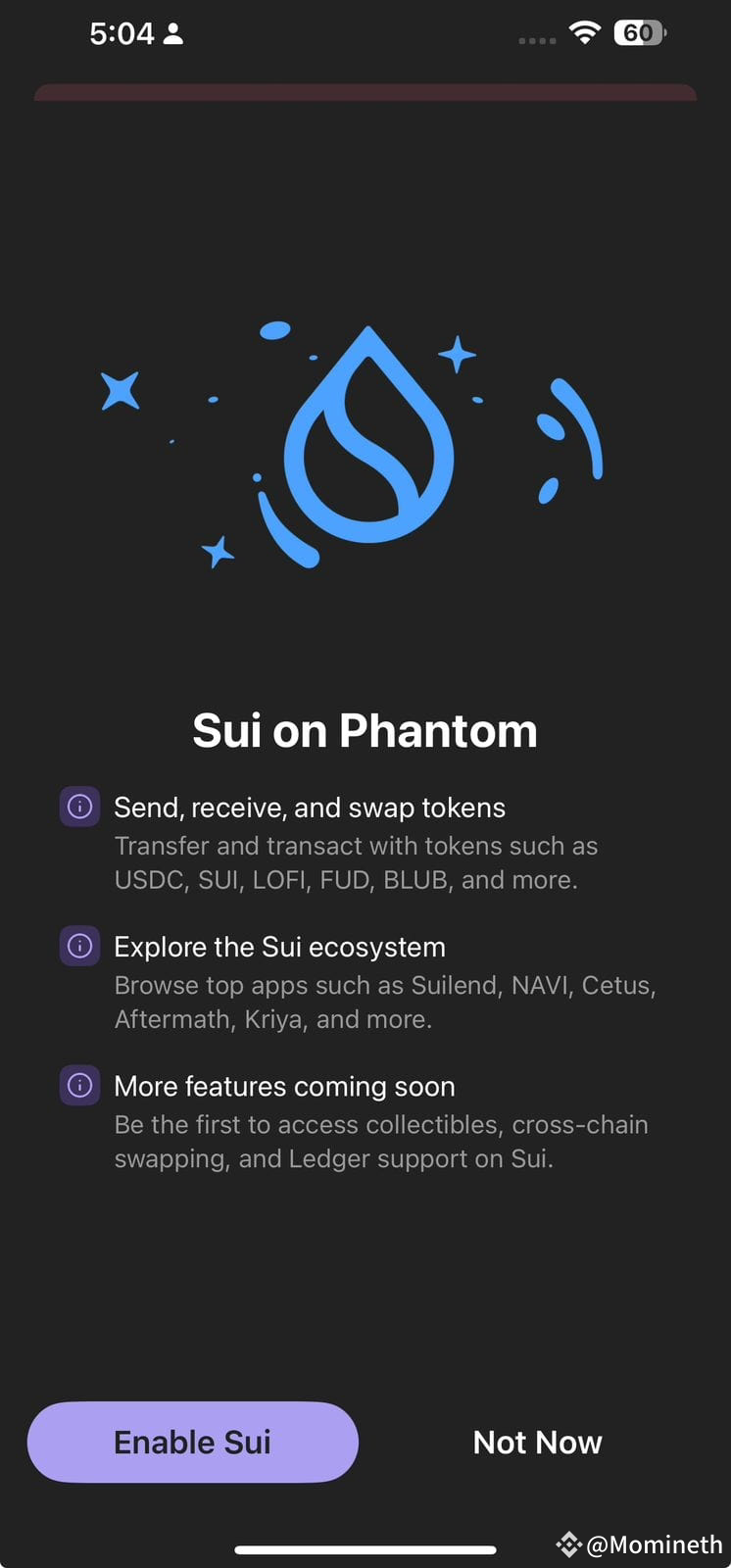 Man, it feels great to have $SUI on @phantom finally! One o | Momineth on Binance Square
