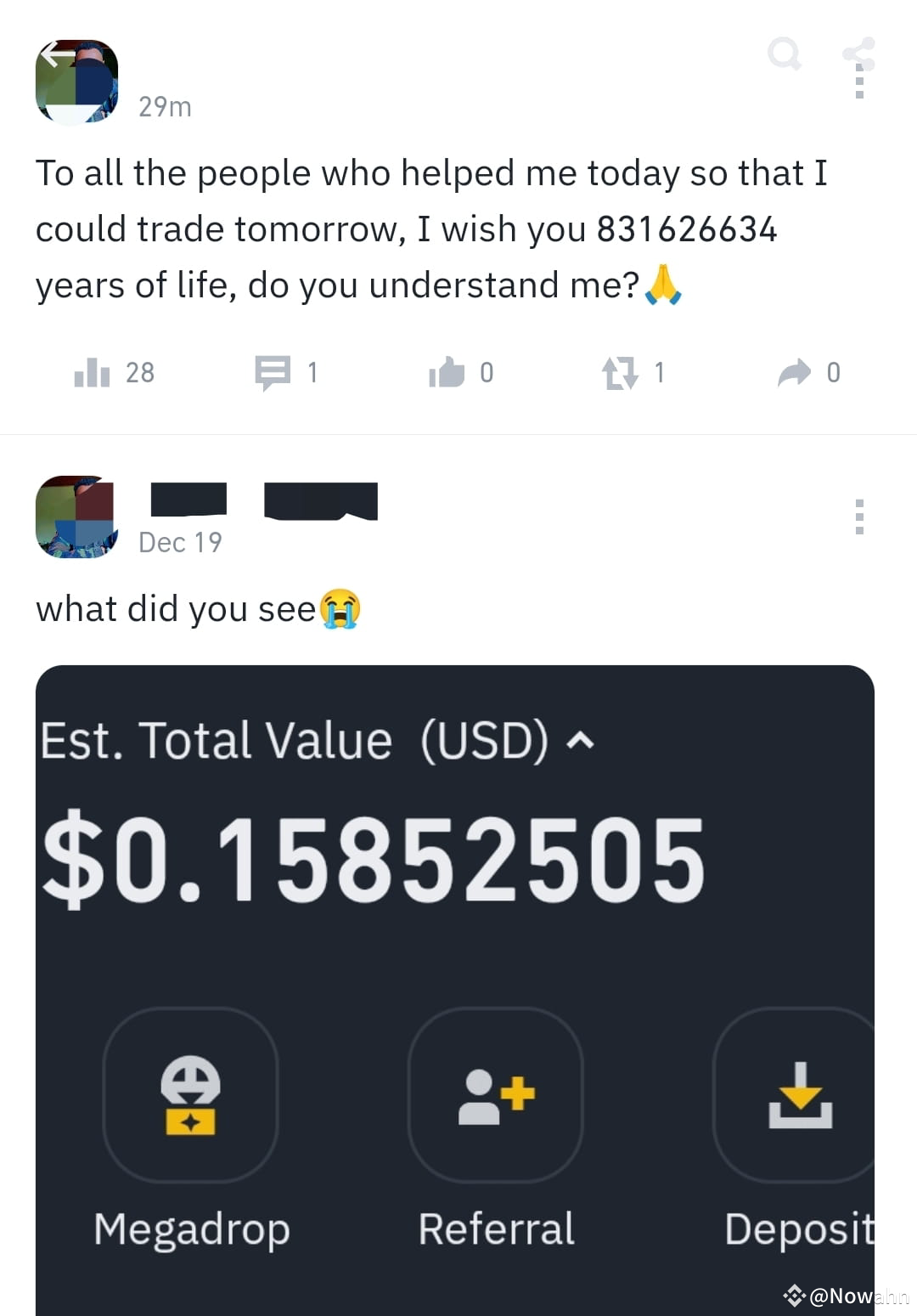 EXPERIENCE A CRYPTO BEGGING POST🥴: Dear crypto beggars, yo | Nohawn on ...