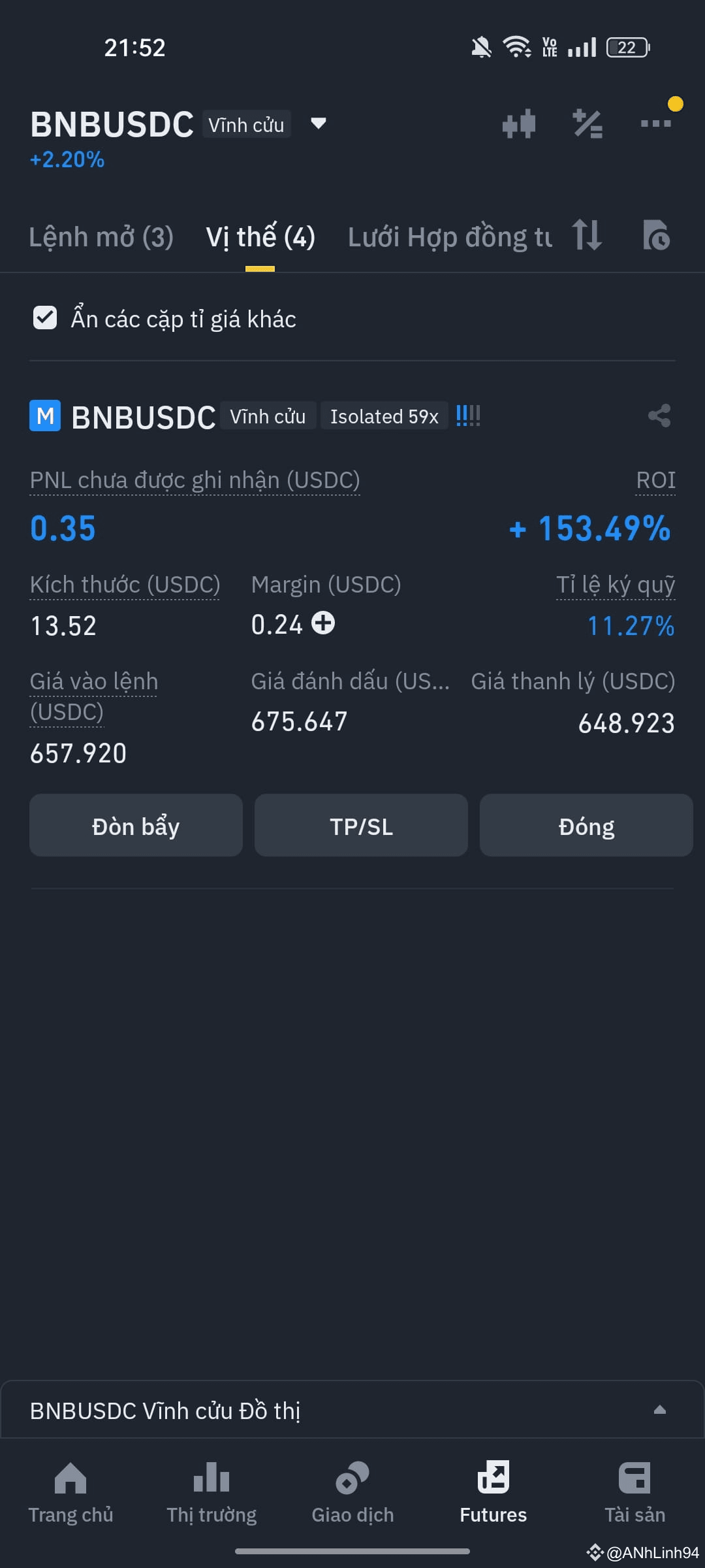 $BNB has 0.24 usdc on it. If you throw it around carelessl | Vol-Kath ...