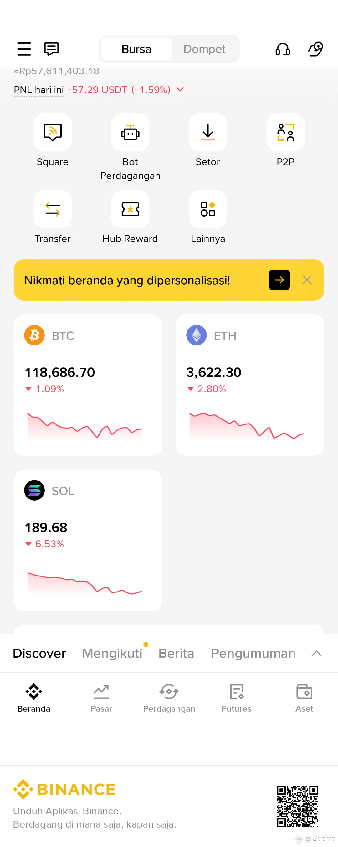 My favorite coins all dropped today 😅 BTC, ETH, SOL all in | Rena Farel ...