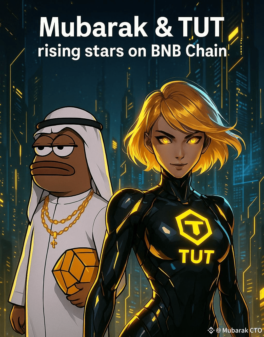 🌟 #MUBARAK & $TUT – Two dazzling stars on #BNBChain Explodi | Mubarak CTO on Binance Square