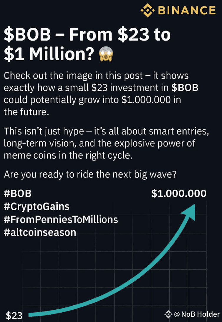 If you believe in $BNB so both invest $23 in $BOB $Jager | NoB Holder ...