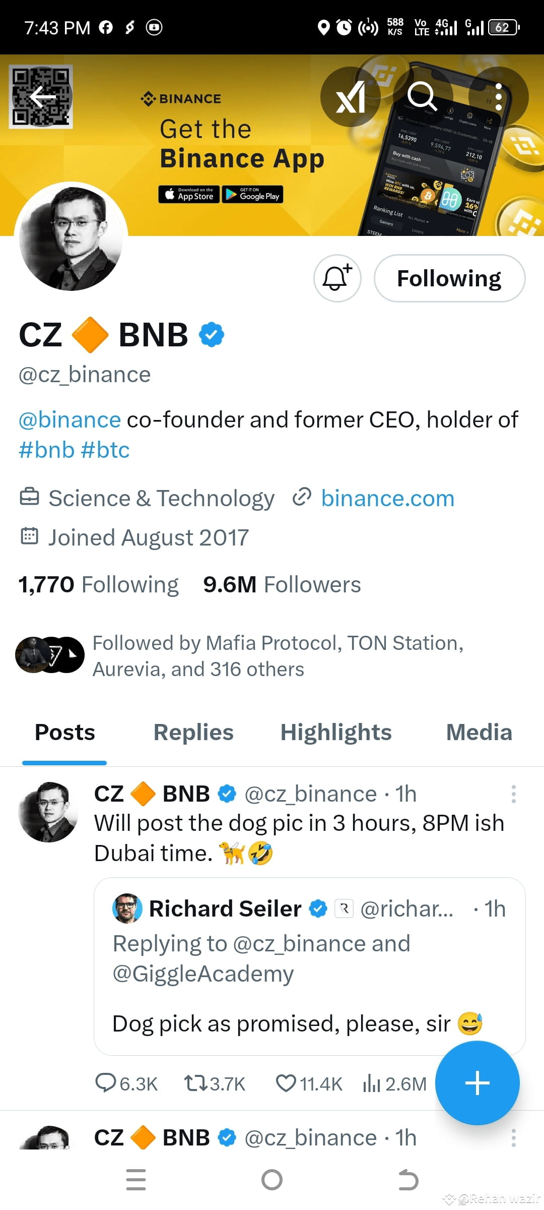 Binance CEO CZ BNB New coin listing today Coin name Dog Jo | Rehan Crypro Promotion on Binance ...