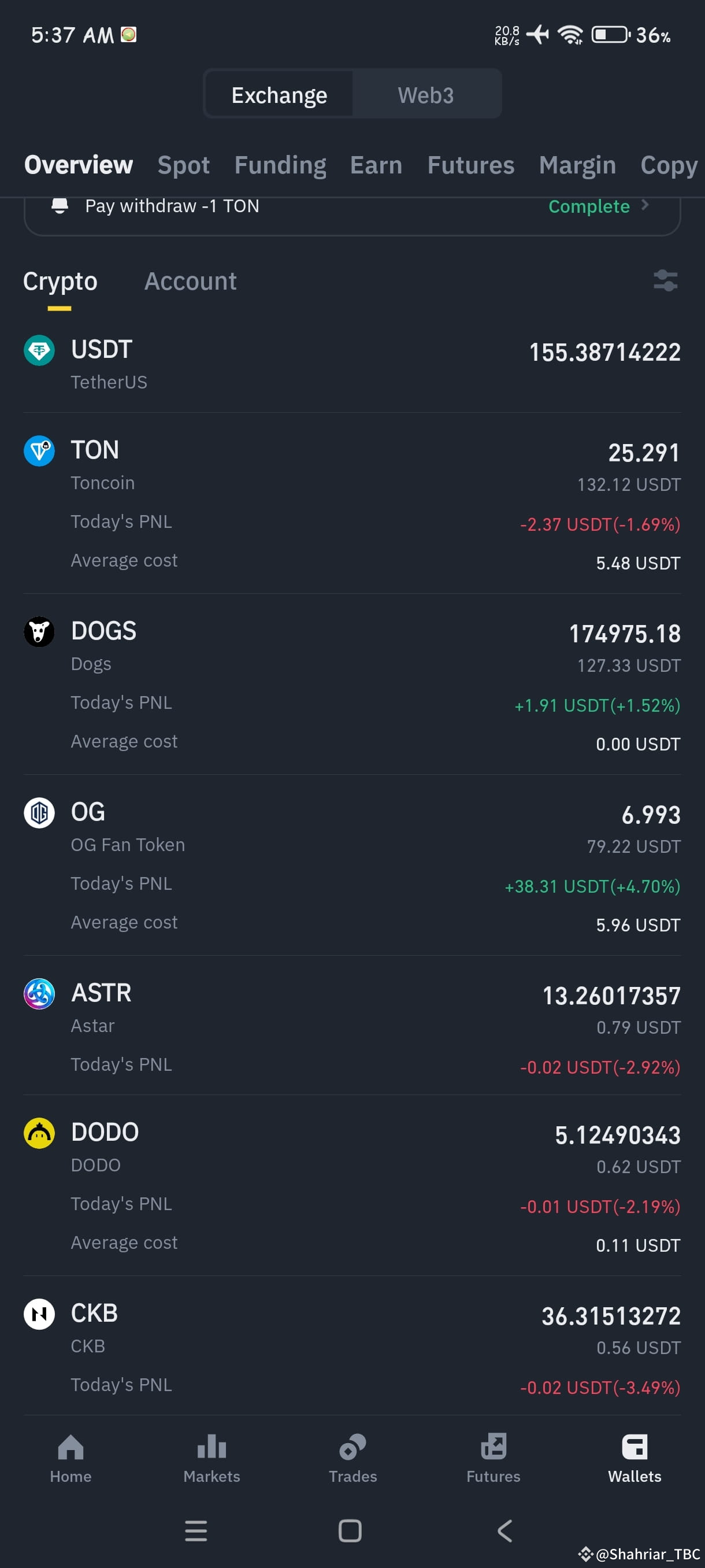 OG/USDT token give me 40$+ Profit The last night . 🥰 | Shahriar_TBC on Binance Square